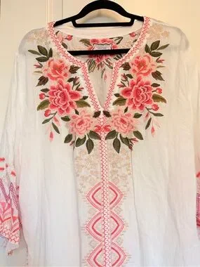 Johnny Was | Dresses | Johnny Was Workshop Rare 0 Ramie White Maxi ...